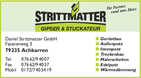 Daniel Strittmatter GmbH | Bauunternehmer in Achkarren