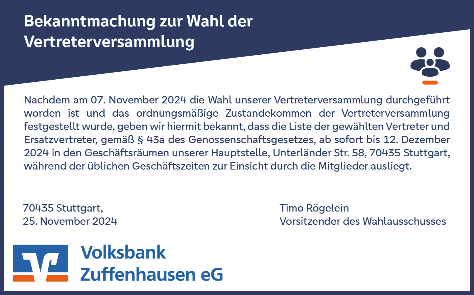 Volksbank Zuffenhausen eG | in Zuffenhausen