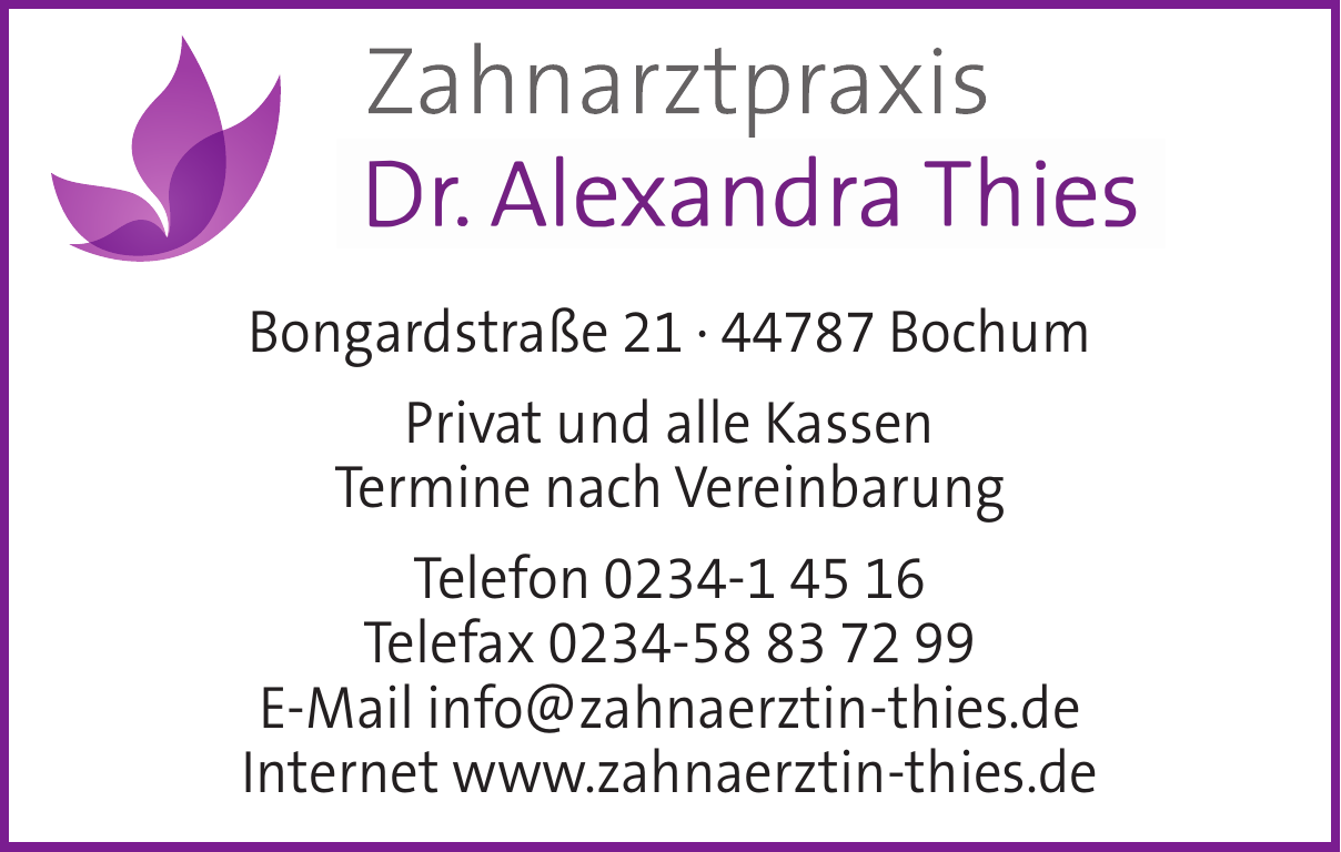 Zahnarztpraxis Dr. Alexandra Thies | Zahnarzt in Bochum-Mitte