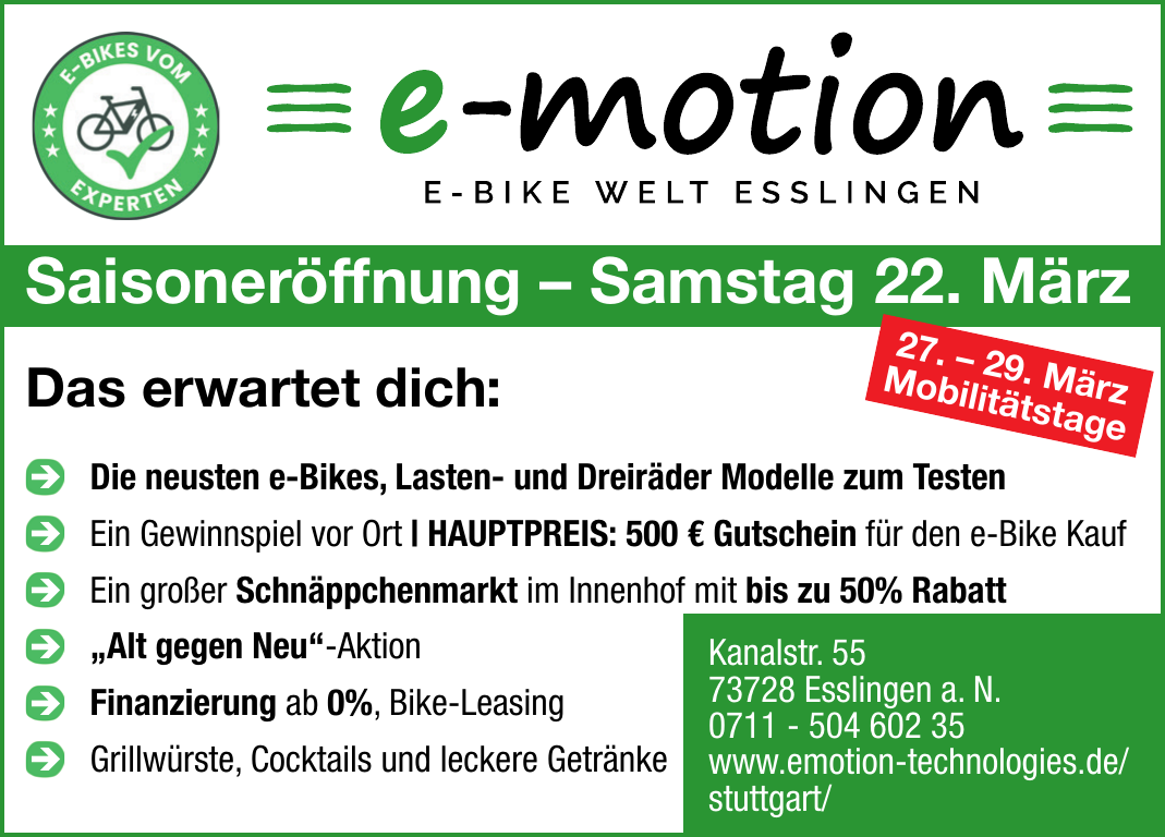 e-motion e-Bike Welt & Service-Werkstatt Stuttgart | Elektronik in ...