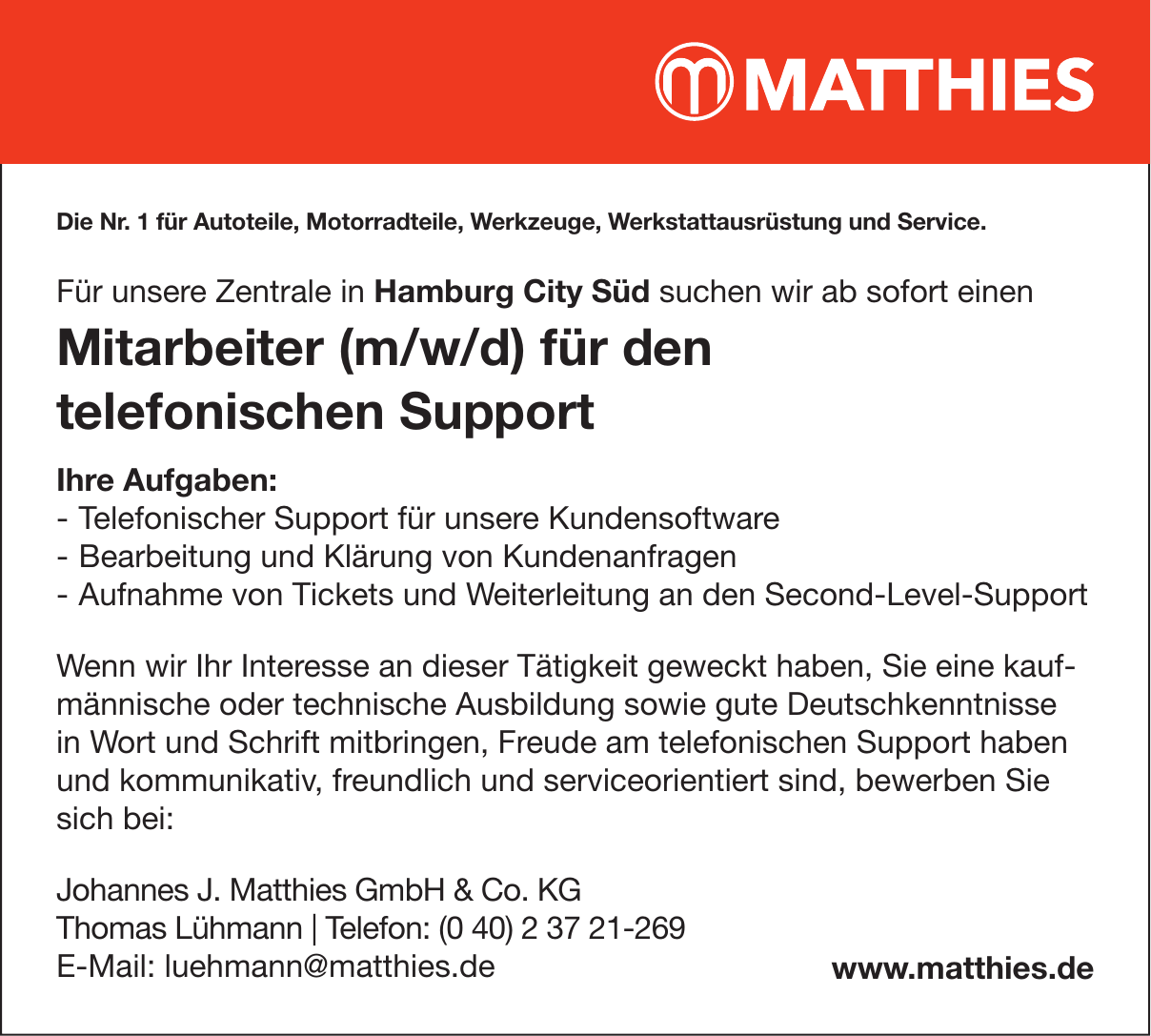 Matthies Autoteile | Autohaus in Russee - Hammer