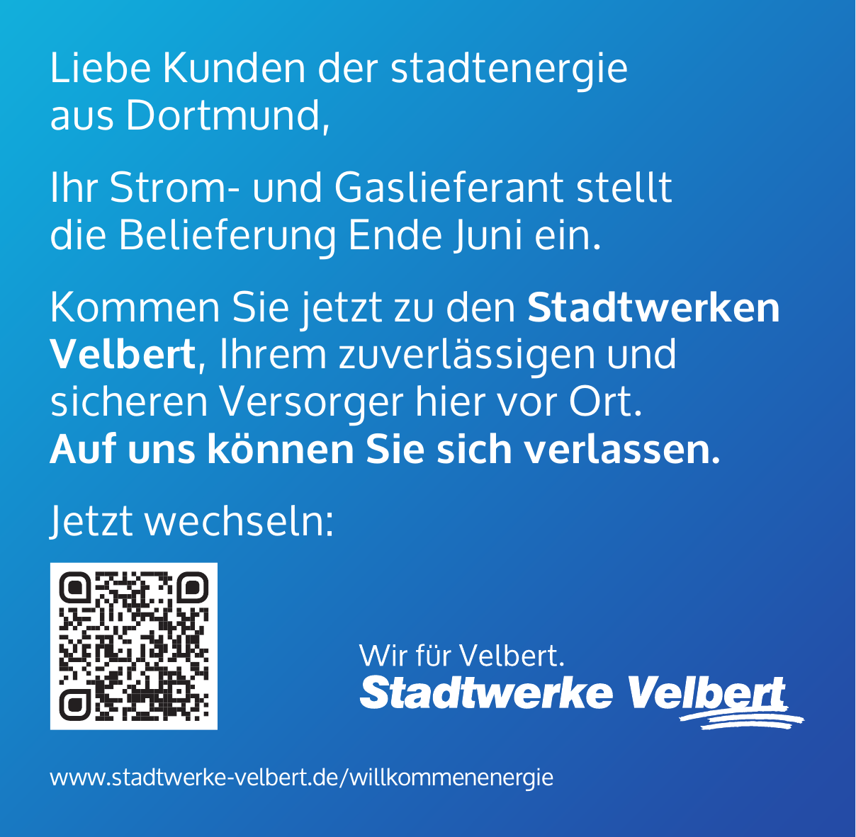 Stadtwerke Velbert | Energielieferant in Velbert