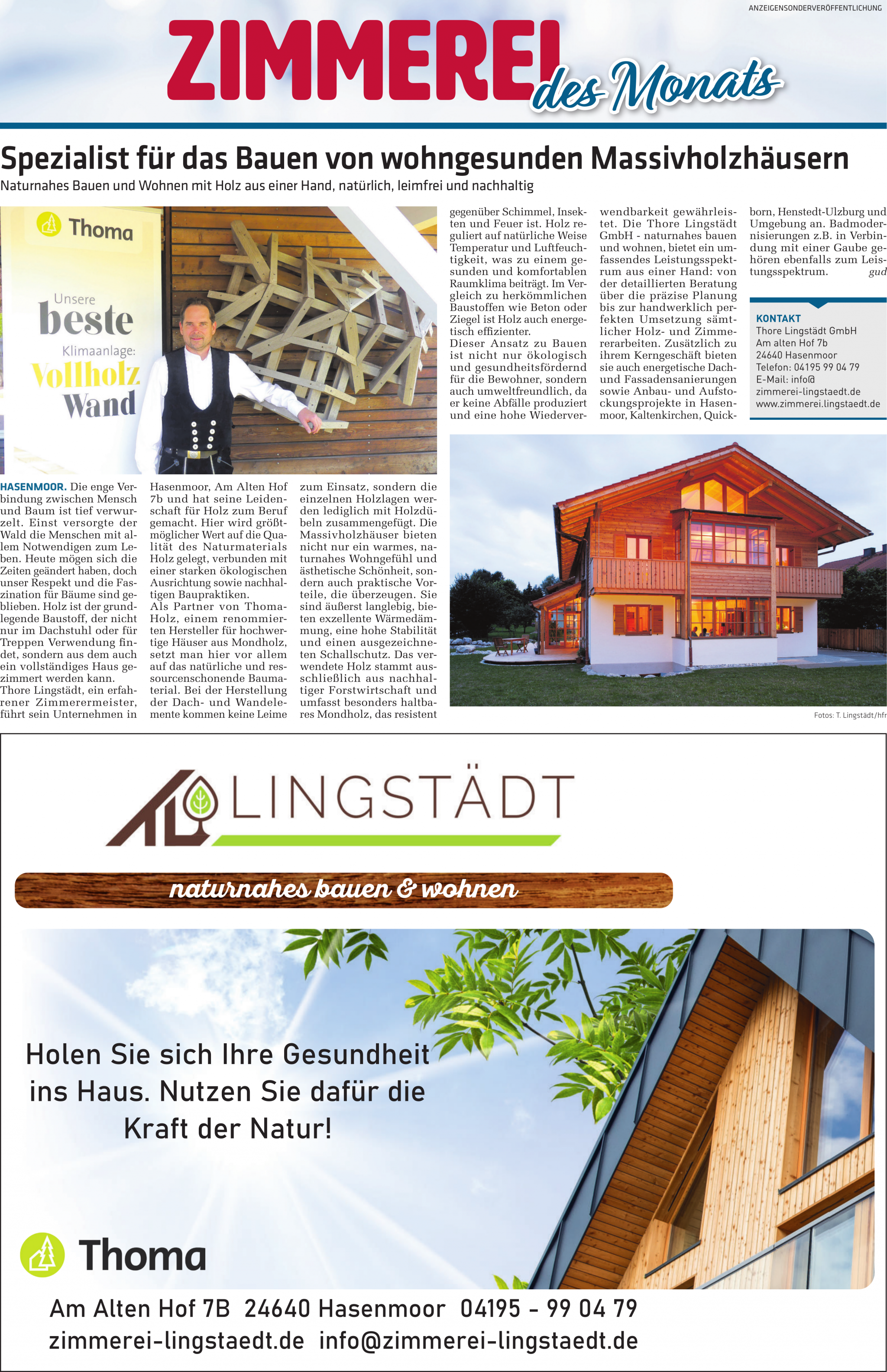 Thore Lingstädt GmbH | Zimmerei in Hasenmoor