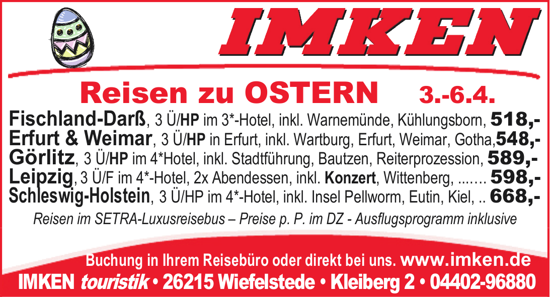 Walter Imken Verkehrsbetrieb | Busunternehmen | Reisebüro in Wiefelstede